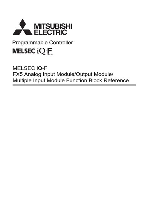 Melsec Iq F Fx5 Analog Input Module Output Module Multiple Input Module Function Block Reference