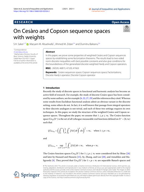 Pdf On Cesàro And Copson Sequence Spaces With Weights