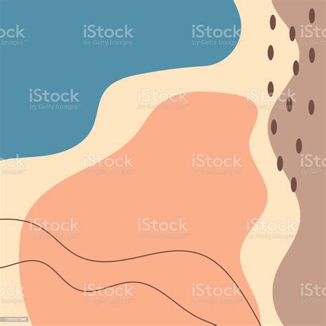 현대 추상 디자인 템플릿 손으로 그려집니다 정사각형 벡터 그림입니다 갈색에 대한 스톡 벡터 아트 및 기타 이미지 갈색 곡선