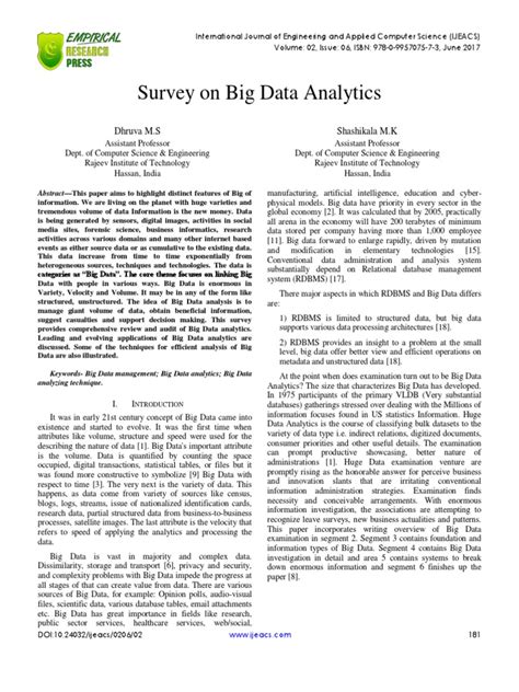 survey on big data analytics pdf big data analytics