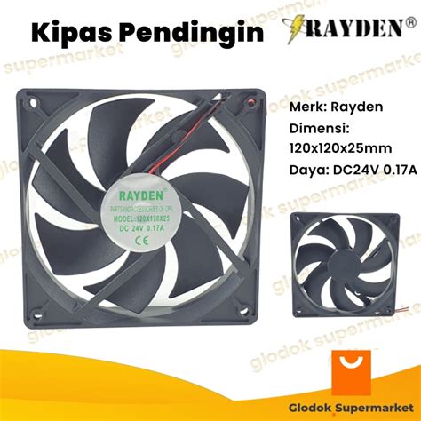Jual Kipas Pendingin Rayden 12cm 24V Cooling Fan DC 24 Volt 12 X 12 X 2