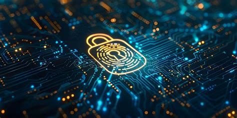 An Animated Cyber Security System With Padlock And Fingerprint Icons On