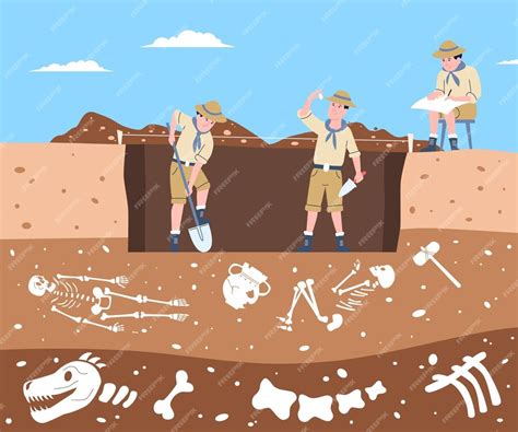 Premium Vector Paleontologist Working Historical Archeology Discovery
