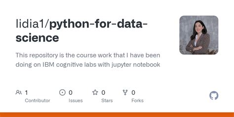 GitHub Lidia Python For Data Science This Repository Is The Course Work That I Have Been