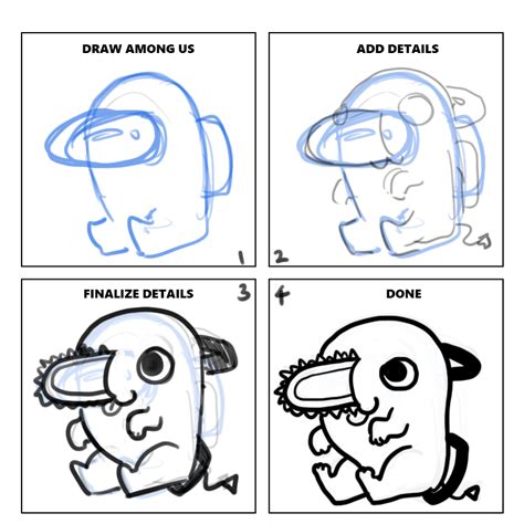 How to draw pochita from Chainsaw man pochita AmongUs Agitoの漫画