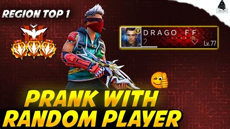 Region Top 1 Prank With Random Player Or Samny Fan Aa Gye Youtube