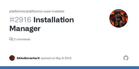 Installation Manager · Issue 2916 · Platformioplatformio Core