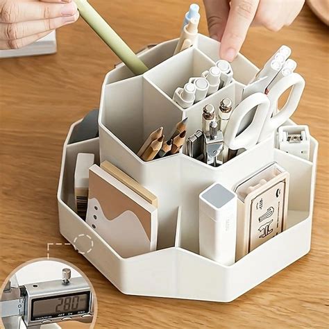 Large Capacity Pen Holder Multi Compartment Pen Holder Plastic Makeup