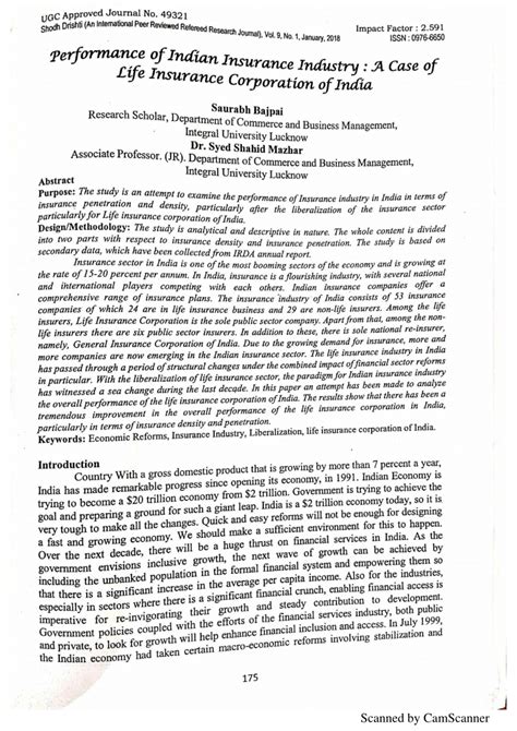 Pdf Performance Of Indian Insurance Industry A Case Of Life