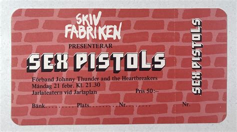 Lot 109 The Sex Pistols Ticket For The Cancelled