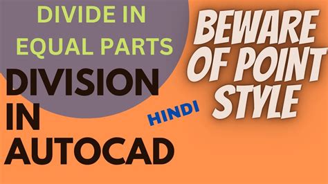 How To Divide A Line In Autocad In Hindipoint Style In Autocaddivide By Blockengg