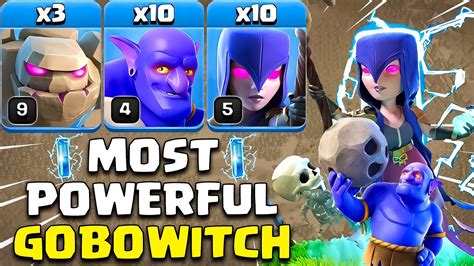 Most Powerful Th12 Gobowitch Attack Strategy In Coc Youtube