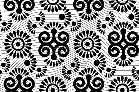 Black And White Intersecting Repeating Circles Pattern Japanese Style Circles Seamless