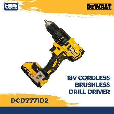 Jual DEWALT DCD7771D2 MESIN BOR BATERAI 18V BRUSHLESS DRILL DRIVER SET