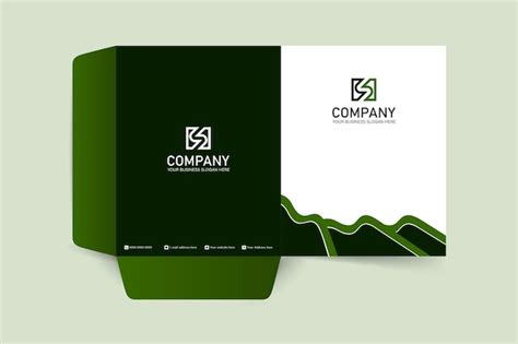 프로젝트를 위한 현대적인 기업 미니멀리즘 스타일의 프레젠테이션 폴더 템플릿 디자인 프리미엄 벡터