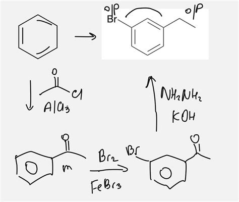 starting with benzene design a synthesis of m bromoethylbenzene