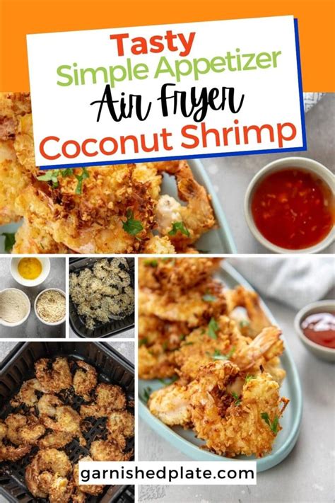 Air Fryer Coconut Shrimp Garnished Plate