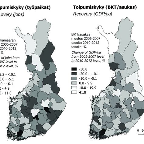 Recovery Of Finnish Subregions Compared To Preregression Situation