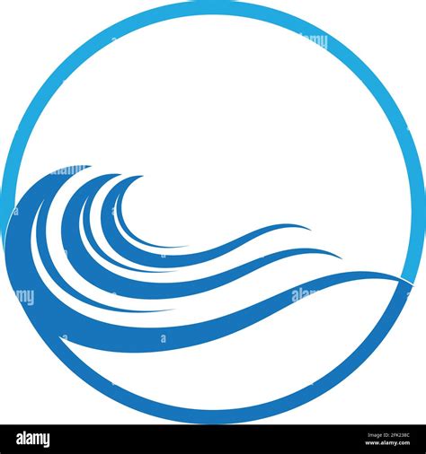 Le Symbole Dondes De Leau Et De Licône Vecteur Modèle Logo Image