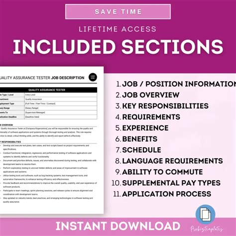 Qa Tester Job Description Template Probiztemplates