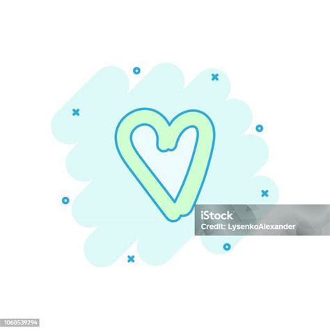 Vector Cartoon Hand Getekende Hart Pictogram In Komische Stijl Liefde