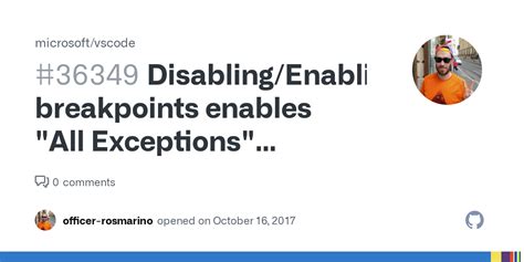 Disabling Enabling Breakpoints Enables All Exceptions Breakpoints