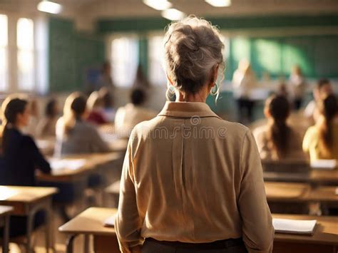 Old Female Professor In University Classroom Generated By Ai Stock