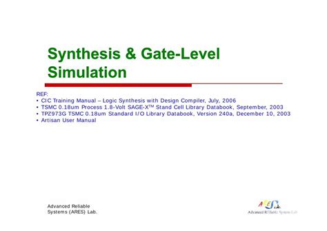 Pdf Synthesis And Synthesis And Gategate Level Level Simulationjfli