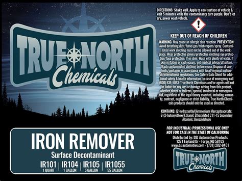 Secondary Safety Label True North Iron Remover
