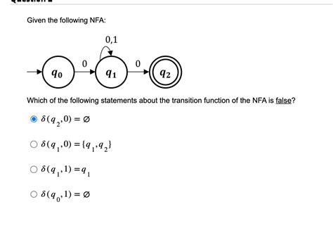 Solved Given The Following NFA Which Of The Following Chegg