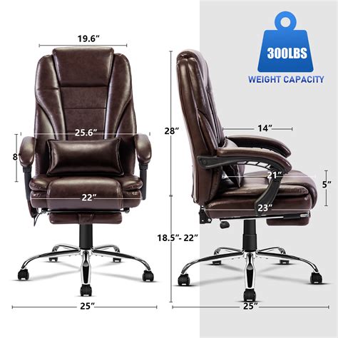 Noblemood 4 Points Massage Heated Office Chair With Foot Restandpillow