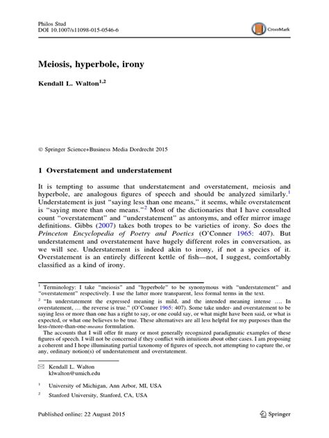 Meiosis Hyperbole Irony Pdf Irony Human Communication