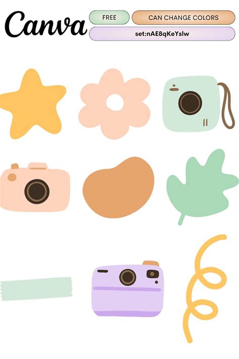 The Camera And Other Objects Are Shown In This Graphic Design Tool