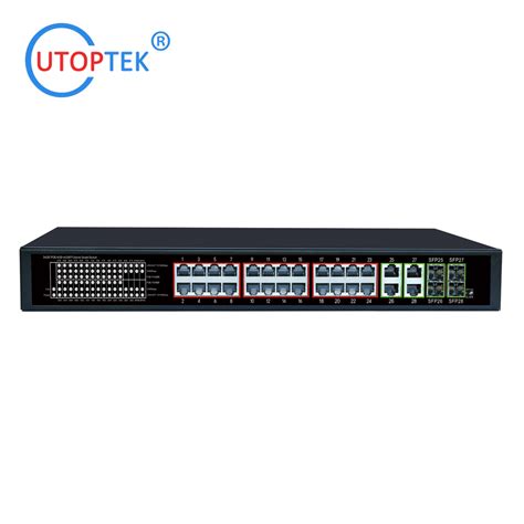 24 Ports Poe 10 100 1000m Switch 4utp 4sfp Port Network Switch Fast Ethernet Switch 24port Poe