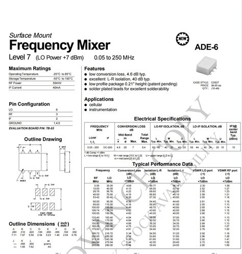 Ade 6 Passive Frequency Mixer 0 05 250mhz Rf Mixer Upconversion Downconversion Sma Connectors