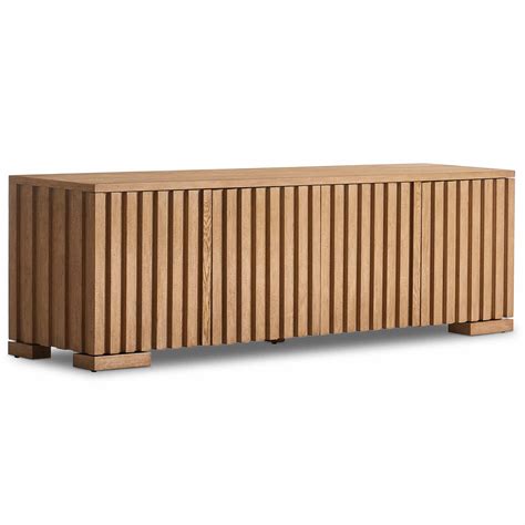 ramos media console bleached oak by four hands high fashion home