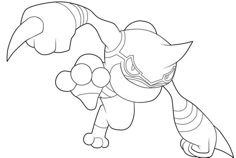 Printable Coloring Page Pokemon Toxicroak Tomasilgordon