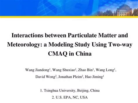 Ppt Interaction Between Particulate Matter And Meteorology Powerpoint