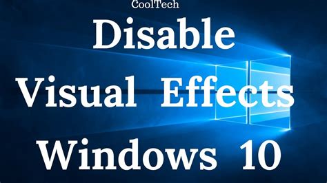 Disable Visual Effects Windows 10 Naxreja