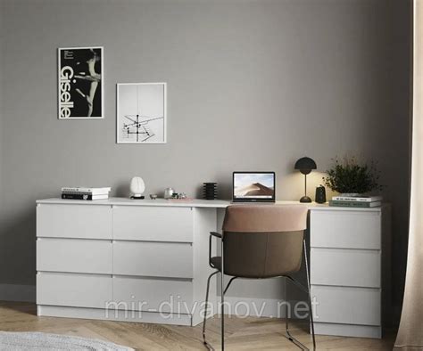 Стіл — Комод 6 3 Ящиків Серія Лайт Еко Білий купити недорого від виробника