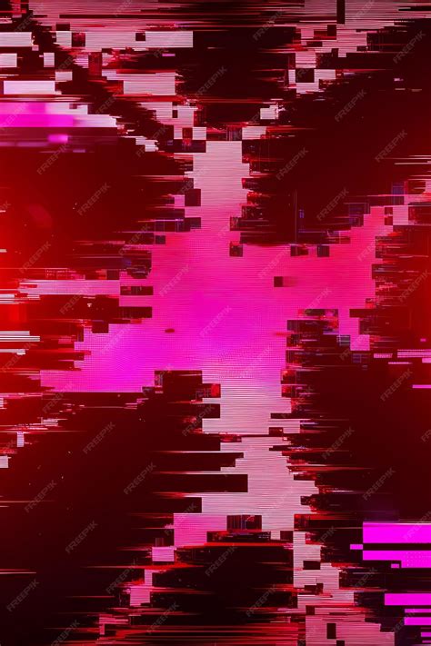 High Tech Red Glitch Effect Background Premium Ai Generated Image