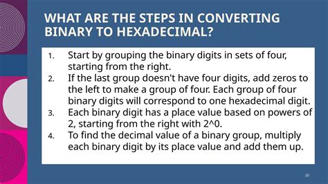 Convert Binary To Hexadecimal And Vice Versapptx Computing Technology And Computing