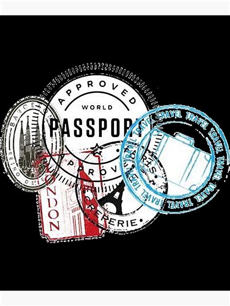 Passport Stamps Sticker Poster For Sale By Helendreep Redbubble