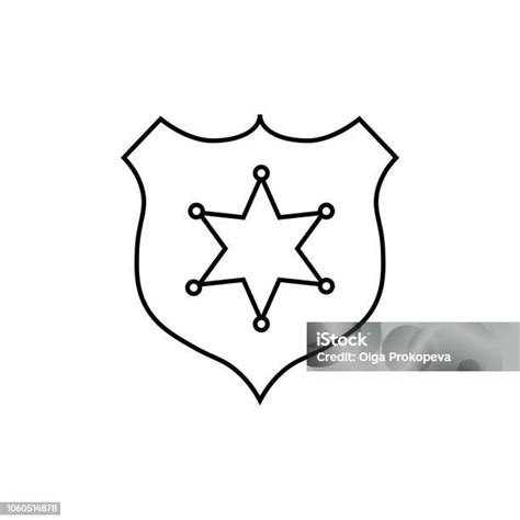 Icône De Ligne Police Insigne Cette Illustration De Lélément Simple