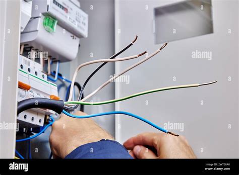 Electrical Work On Connecting Three Phase Power Cable To Household Electrical Network In An
