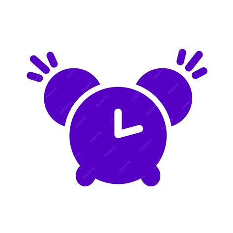 Premium Vector Ringing Alarm Clock Icon Flat Purple Alarm Button Design Ringing Alarm Clock