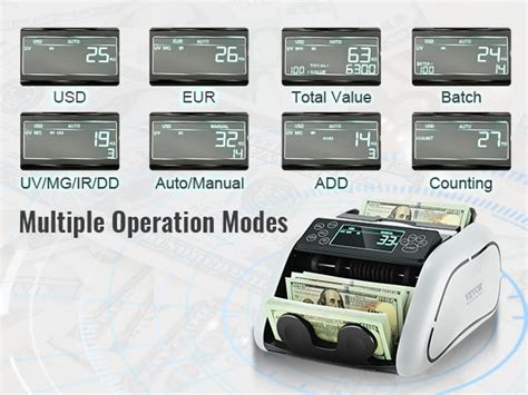 Vevor Money Counter Machine Bill Counter With Uv Mg Ir And Dd Counterfeit Detection Usd