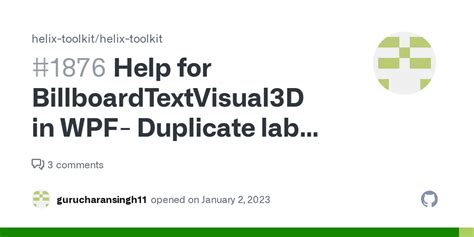 Help For Billboardtextvisual3d In Wpf Duplicate Label Seen · Issue