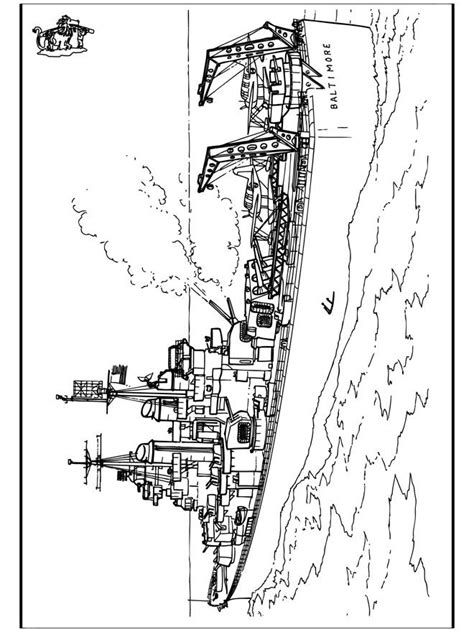 Coloriage Navire De Guerre Américain Dessin Gratuit à Imprimer