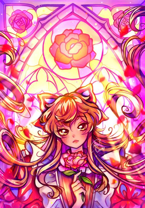 Safebooru 1girl Absurdres Apron Ave Cosmos Brown Eyes Brown Hair